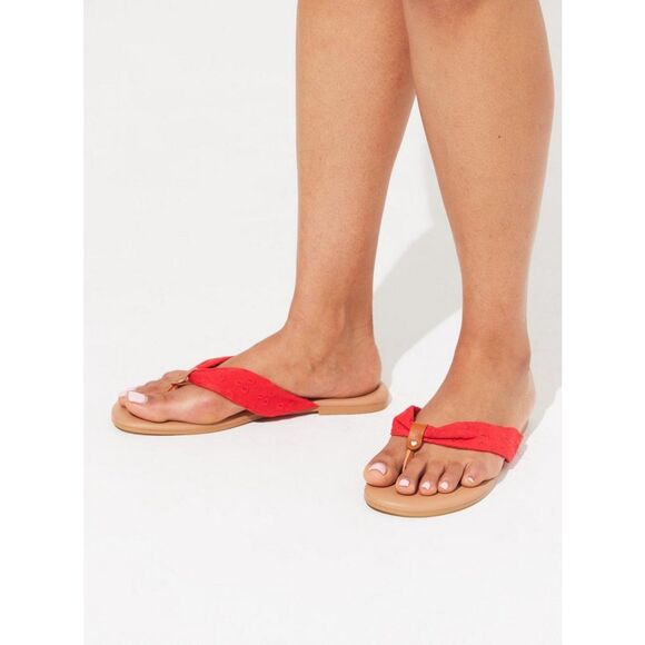 torrid | Shoes | Torrid New In Package Red Eyelet Flip Flop Size 9ww ...